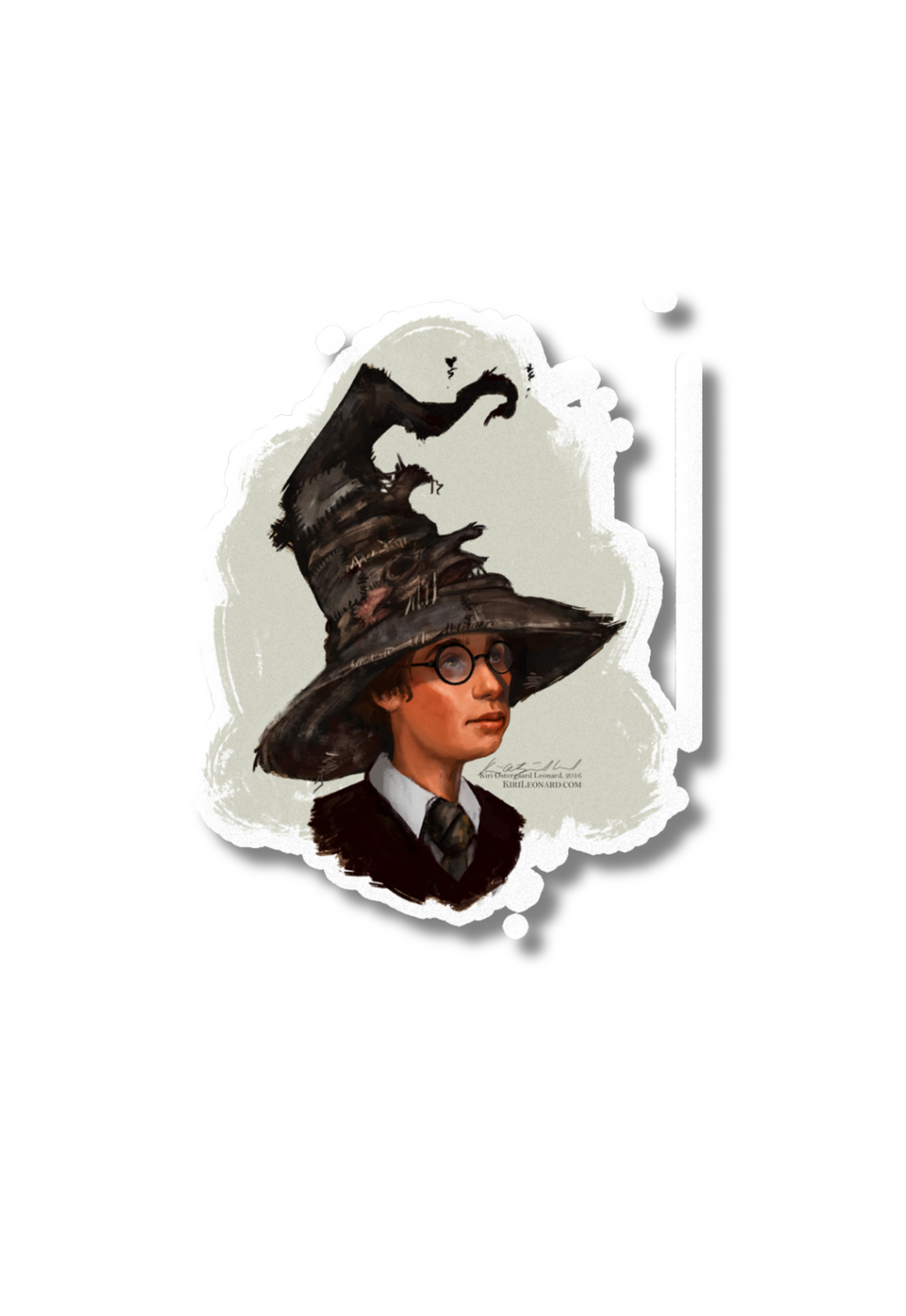 Harry Potter With Sorting Hat Sticker – Posterwa