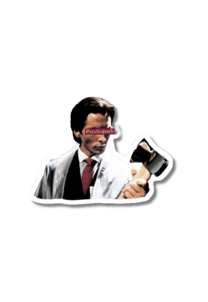 Patrick Bateman Psychopath Sticker – Posterwa