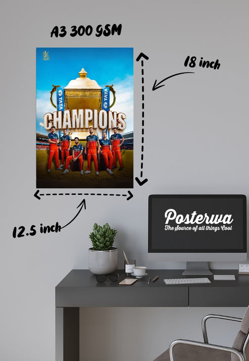 RCB 2025 Champions Poster – Posterwa