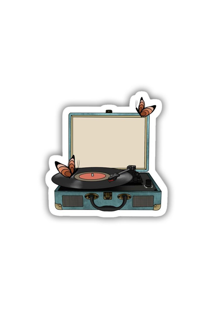 Vintage Record Player Sticker – Posterwa